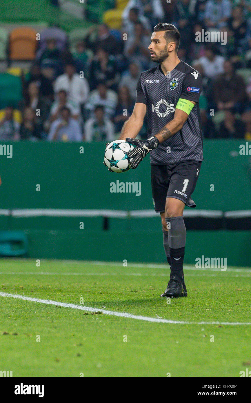 Lisbon, Portugal. 31st Oct, 2017. Sporting's goalkeeper from Portugal ...