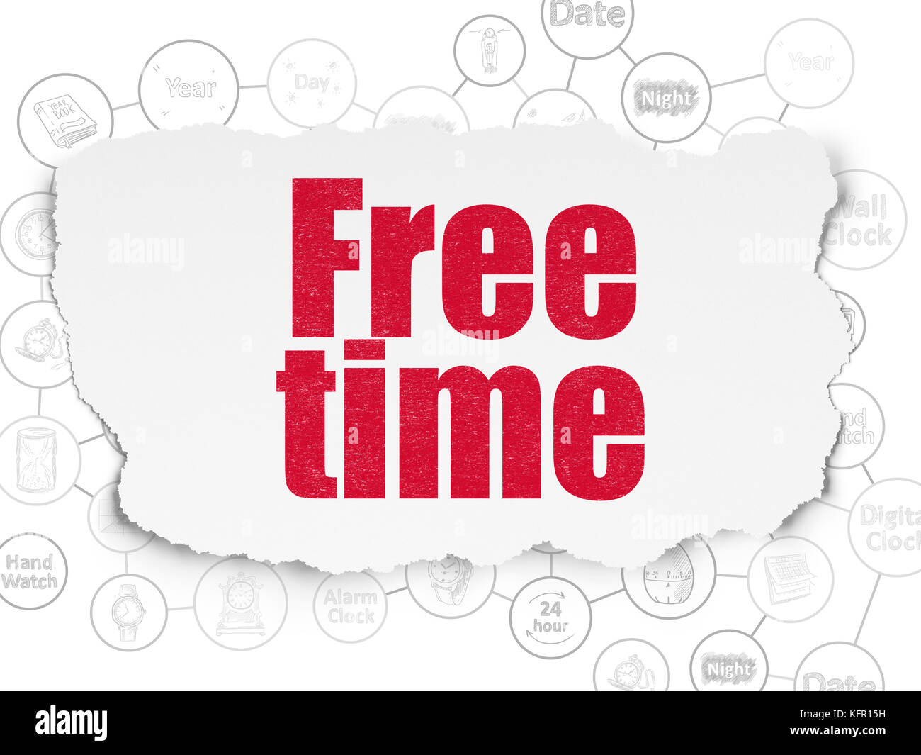 Time concept: Free Time on Torn Paper background Stock Photo - Alamy
