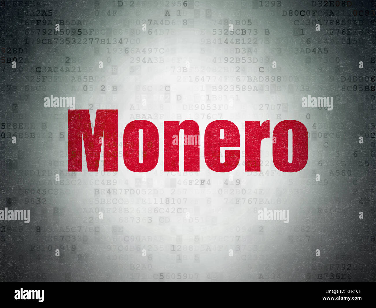 Blockchain concept: Monero on Digital Data Paper background Stock Photo ...