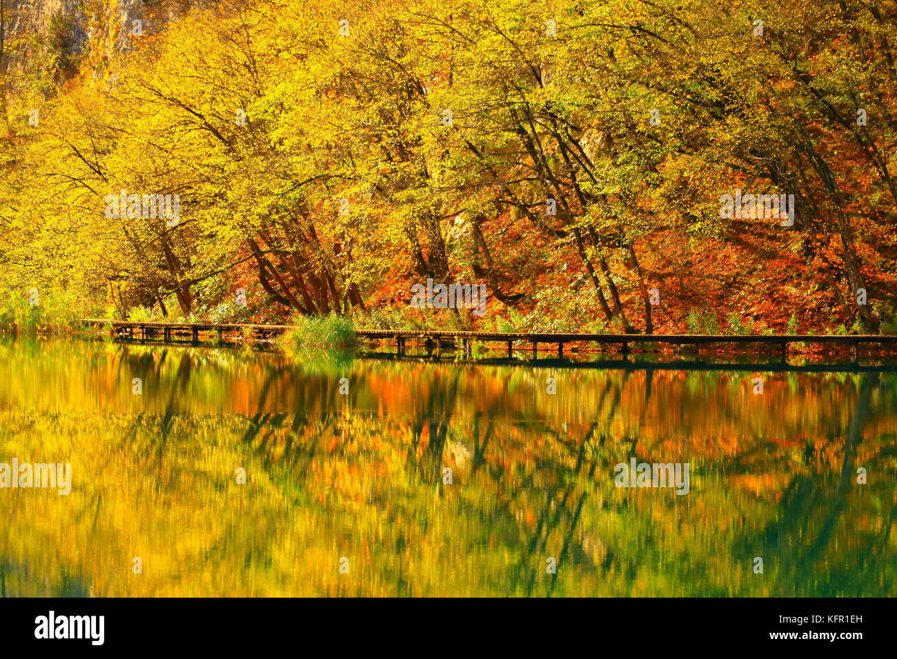 Fall colors, Plitvice lakes, Croatia Stock Photo - Alamy