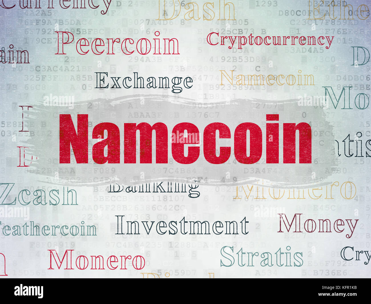 Cryptocurrency concept: Namecoin on Digital Data Paper background Stock ...