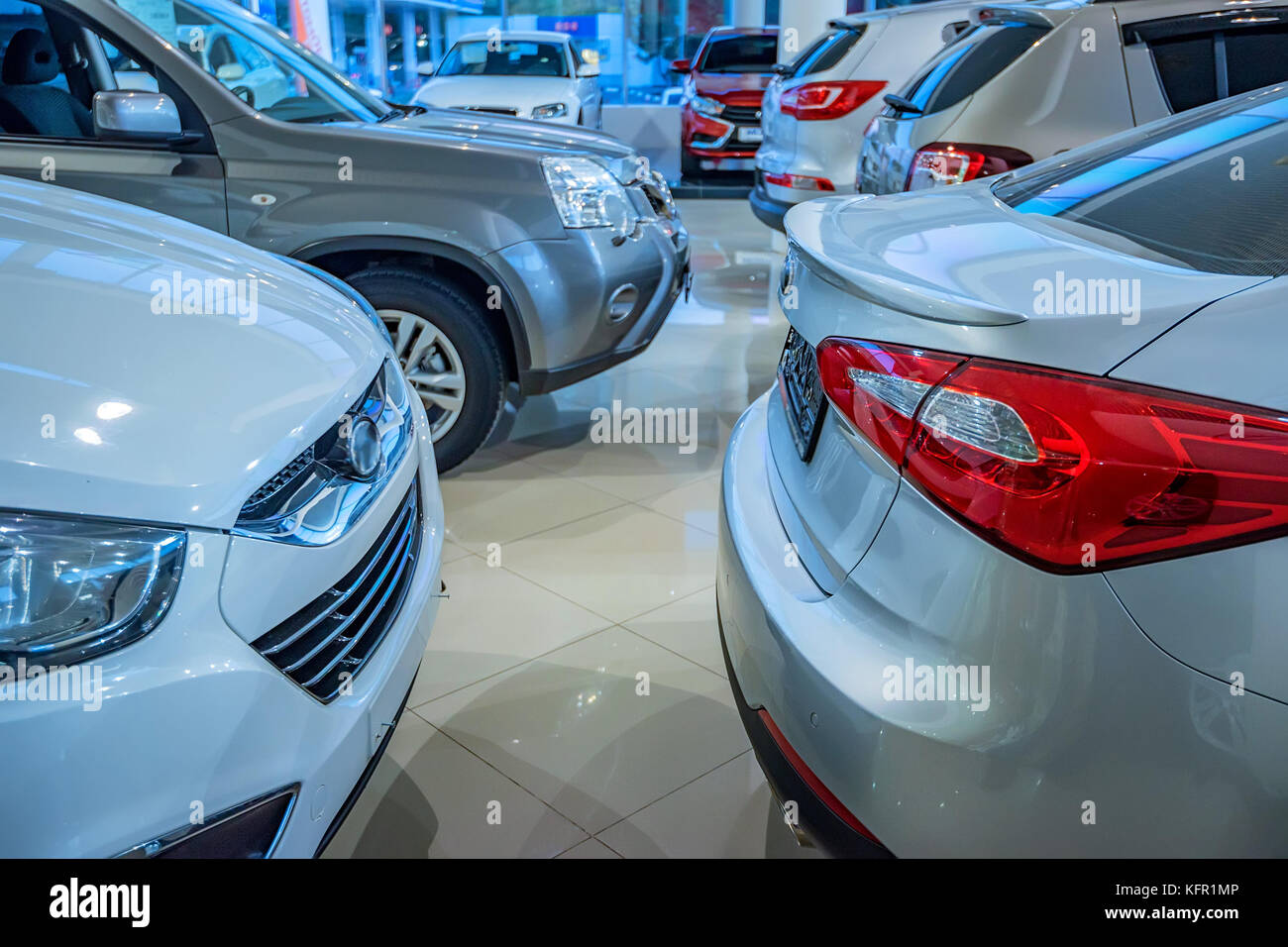 Stock of cars in showroom of automobile dealer Stock Photo - Alamy