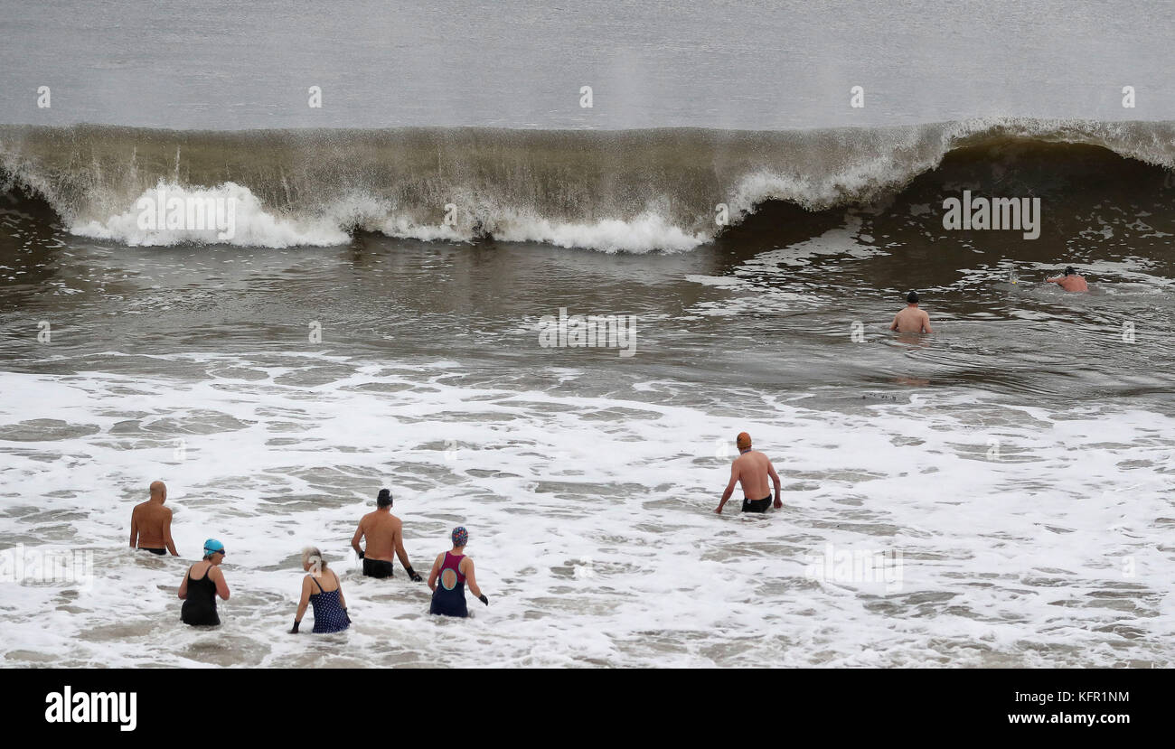 Brave swimmers from the Panama Swimming Club in Whitley Bay, Tyne and ...