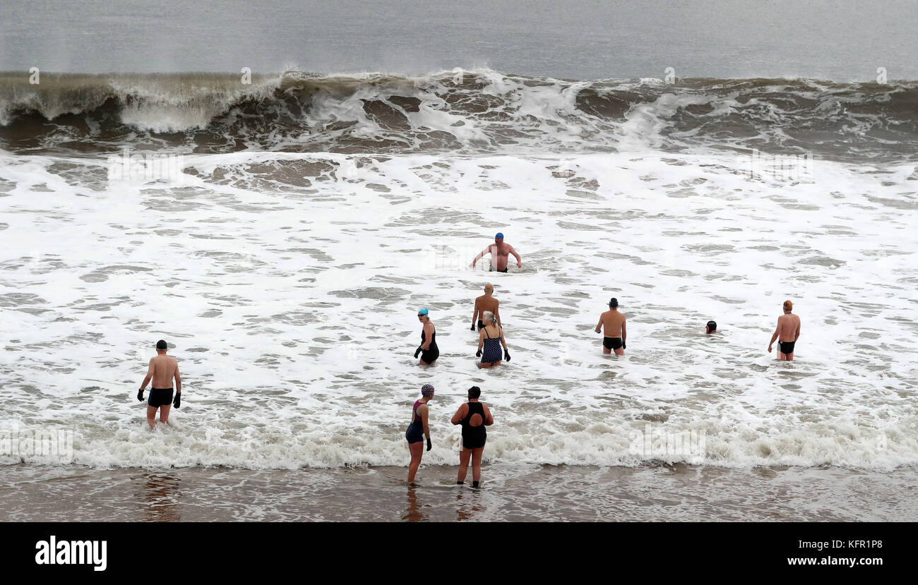 Brave swimmers from the Panama Swimming Club in Whitley Bay, Tyne and ...