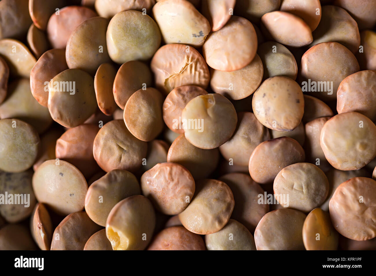 Close-up texture made of natural lentil grains for background Stock ...