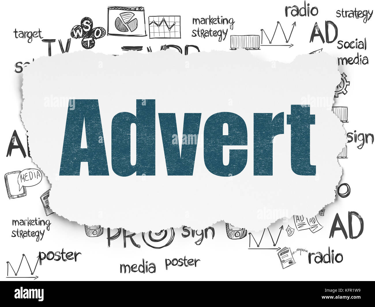 Marketing concept: Advert on Torn Paper background Stock Photo - Alamy