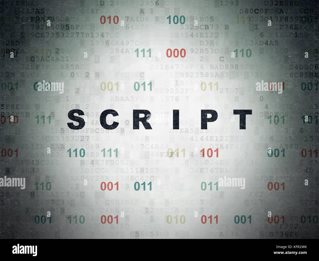 Software concept: Script on Digital Data Paper background Stock Photo ...