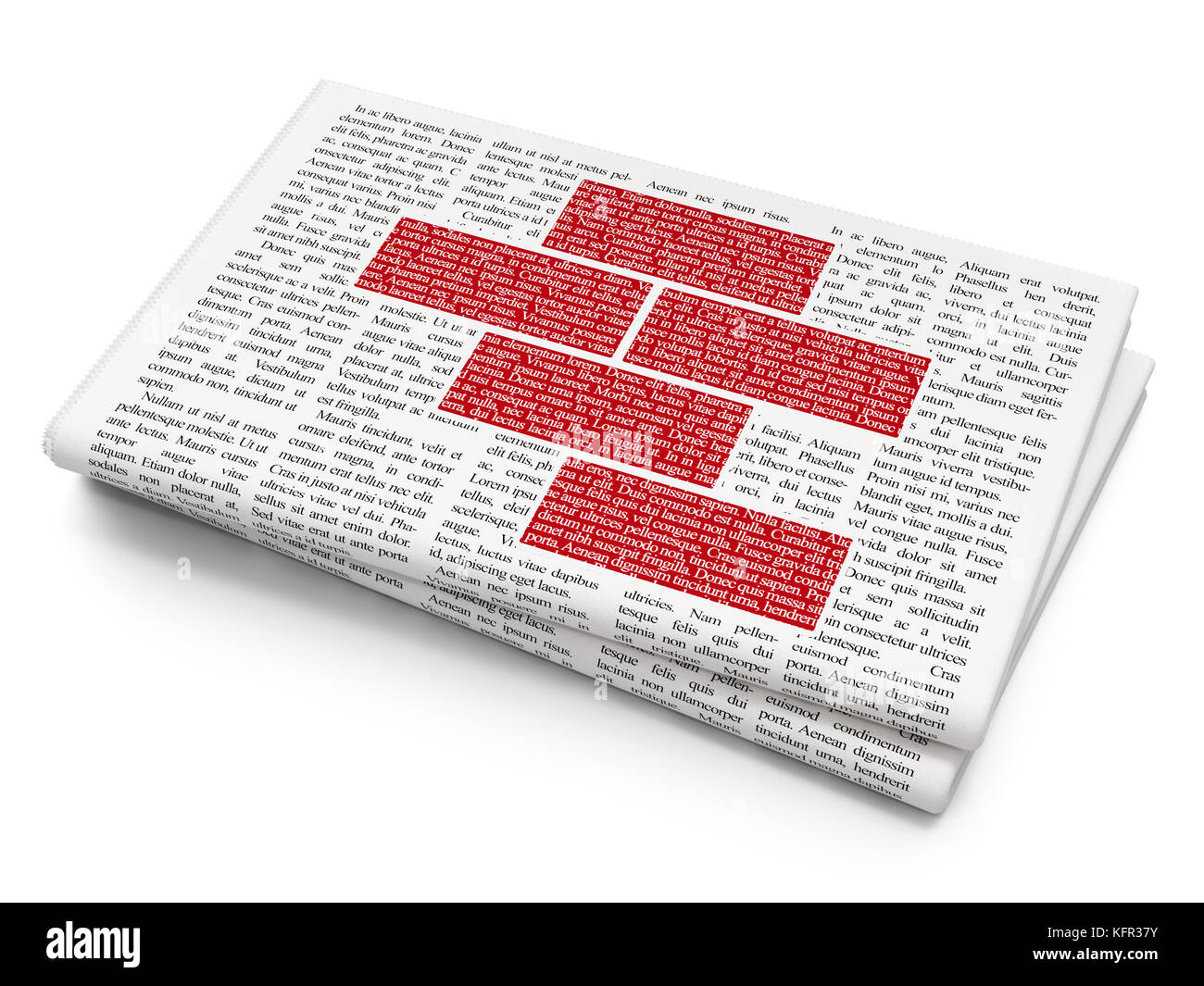 Building construction concept: Bricks on Newspaper background Stock ...