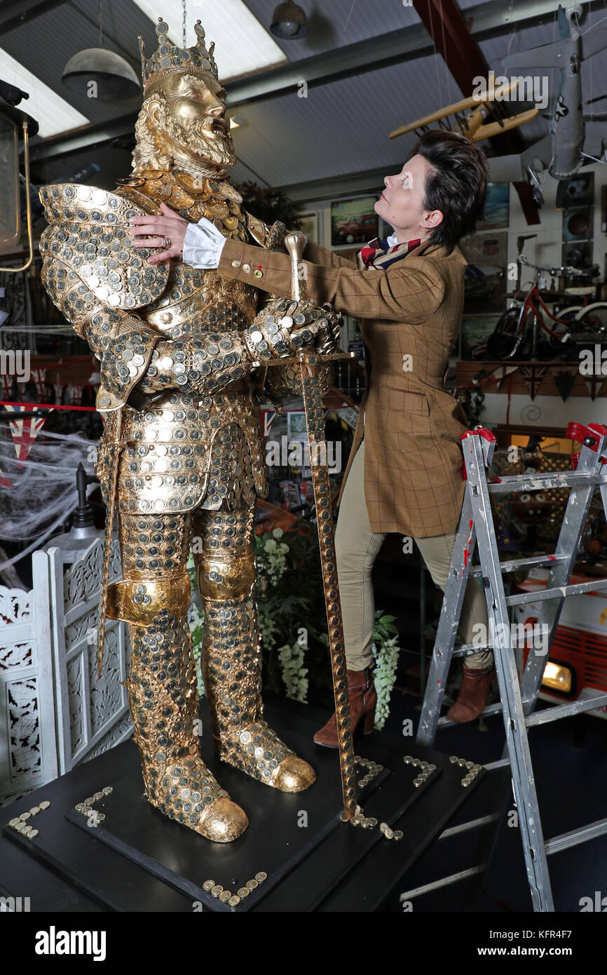 Theatrical designer Debbie Rees Deacon with her creation, a King Midas ...