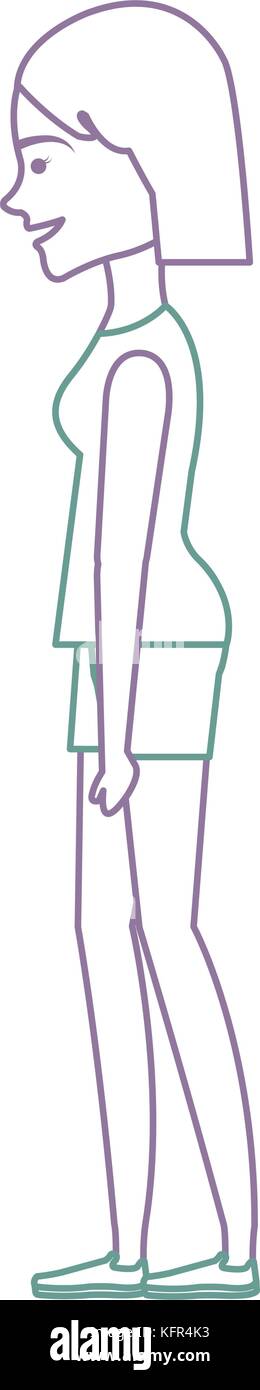 beautiful woman walking avatar character vector illustration design ...