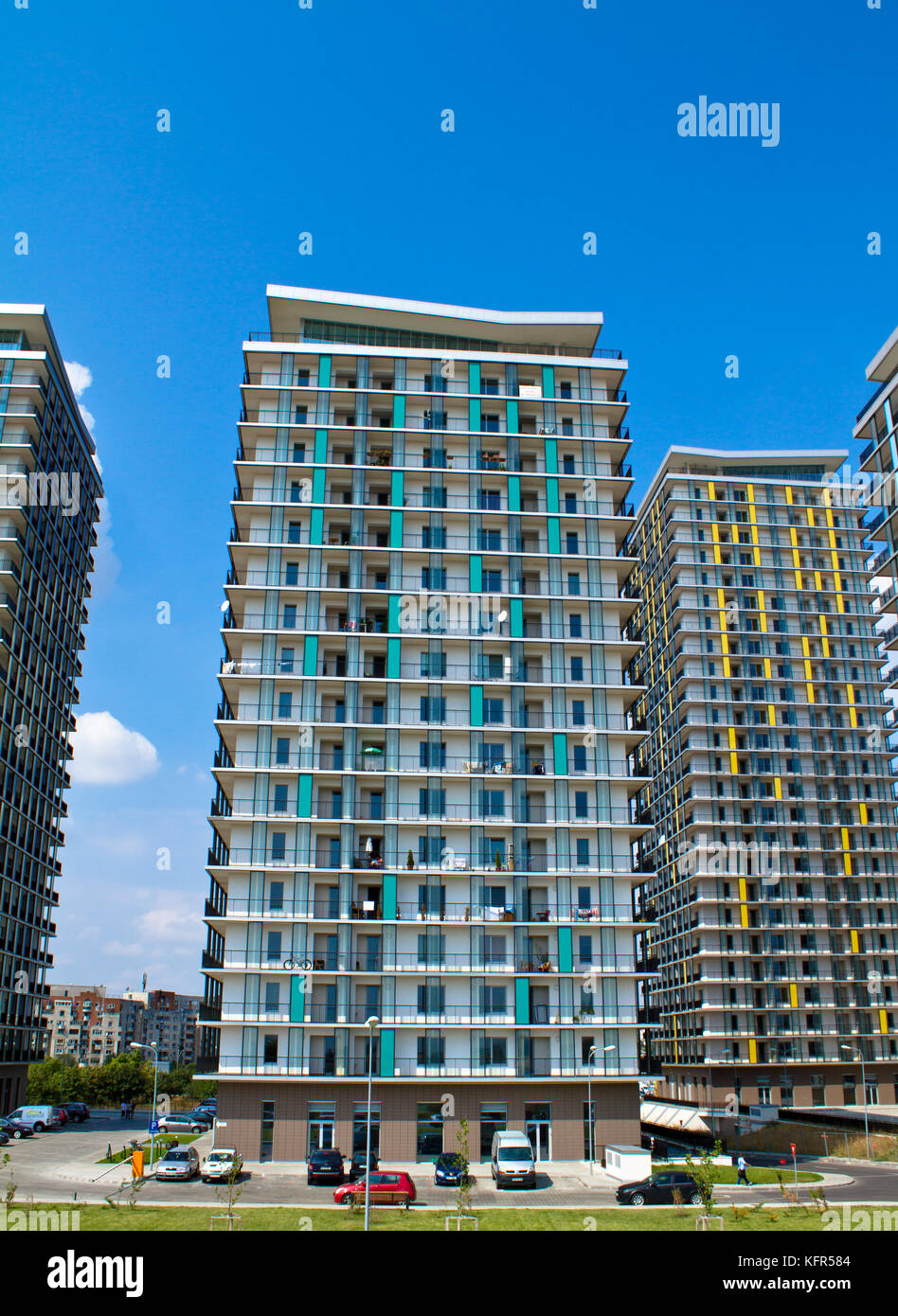 Complex of apartment buildings in Bucharest, Romania Stock Photo - Alamy
