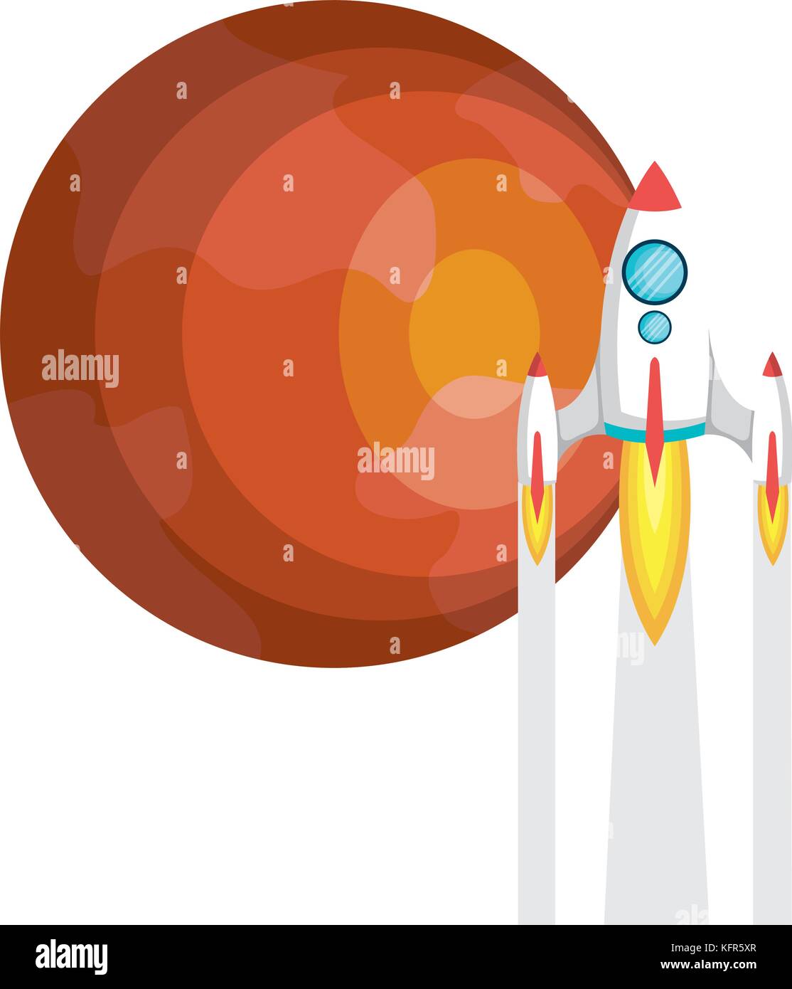 mars planet with rocket vector illustration design Stock Vector Image ...