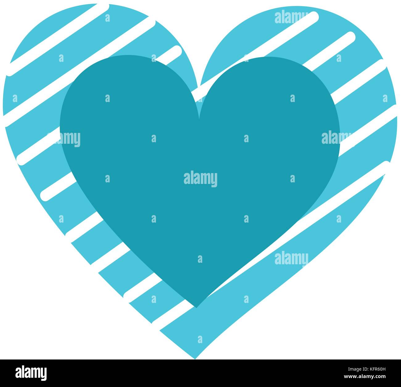 blue heart stripes love romance passion drawing Stock Vector Image ...