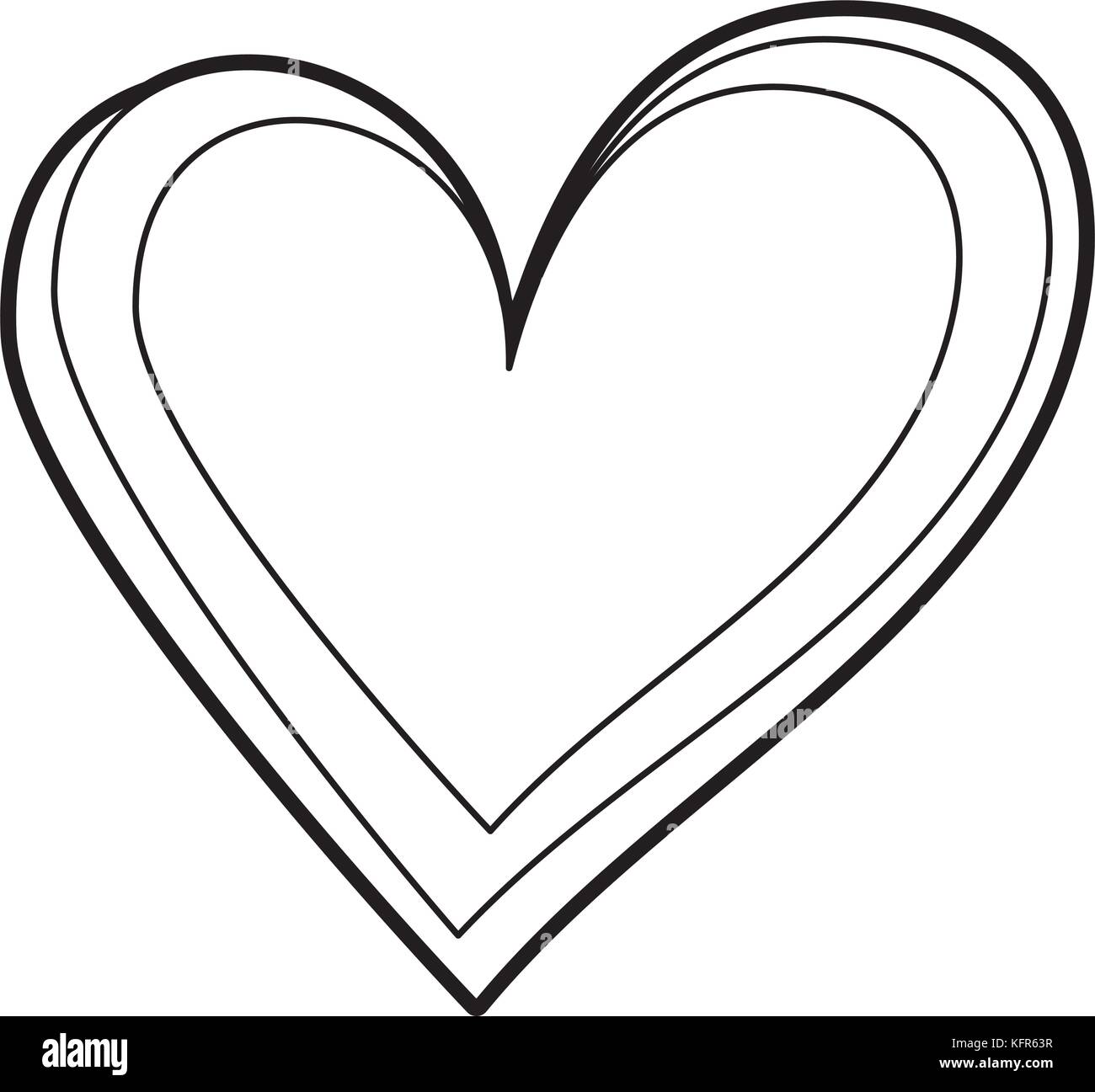 Linear Cartoon Hand Drawn Heart Doodle Stock Vector Image And Art Alamy
