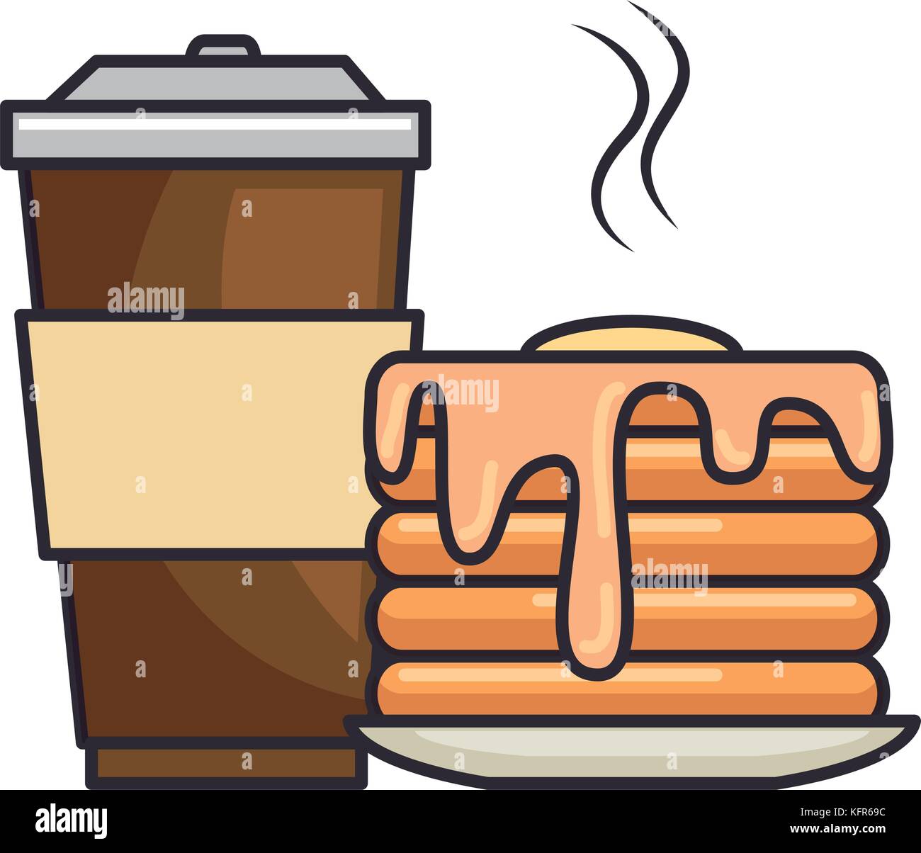 delicious pudding with beverage vector illustration design Stock Vector ...