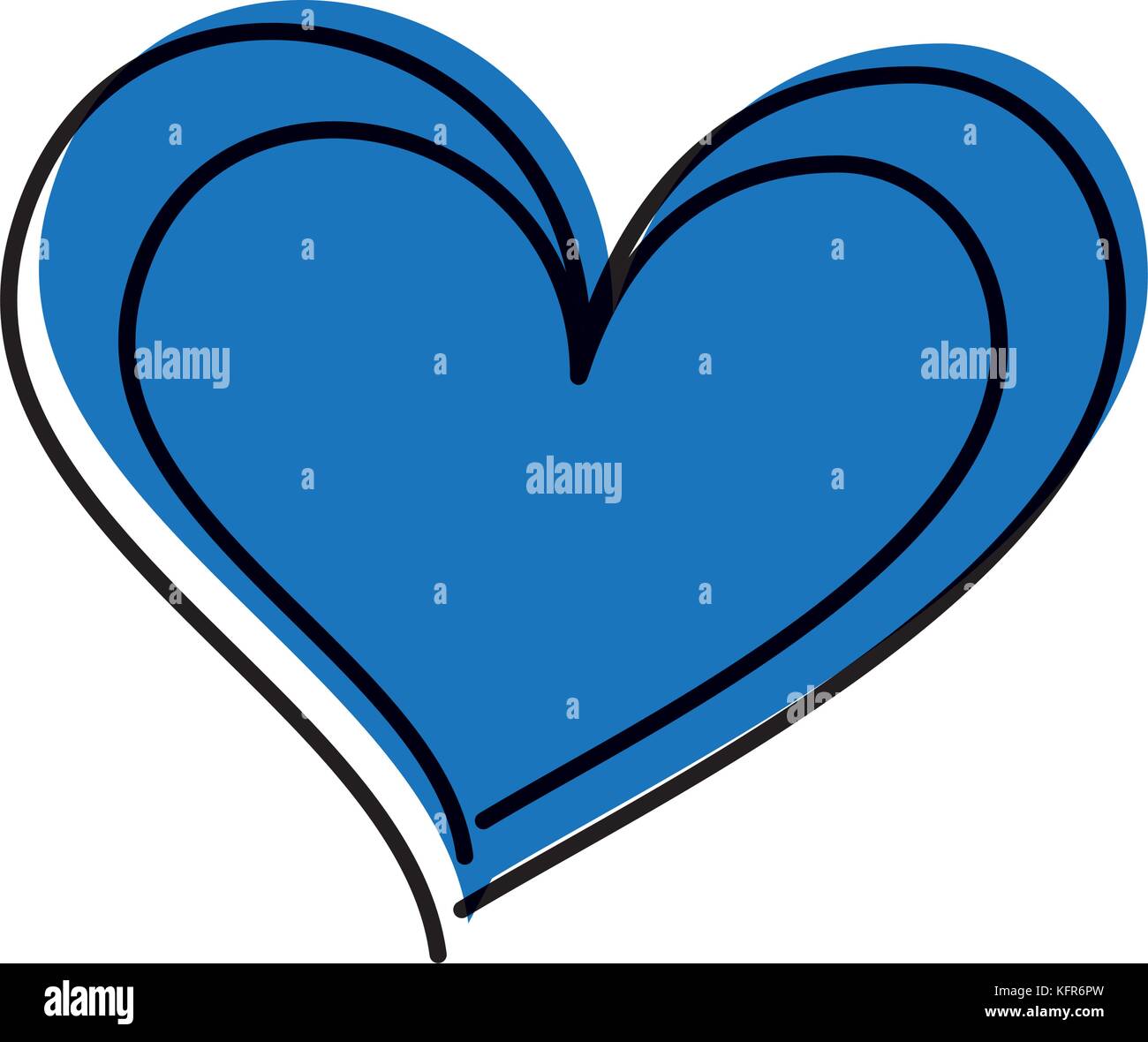 blue drawing heart love romance passion Stock Vector Image & Art - Alamy