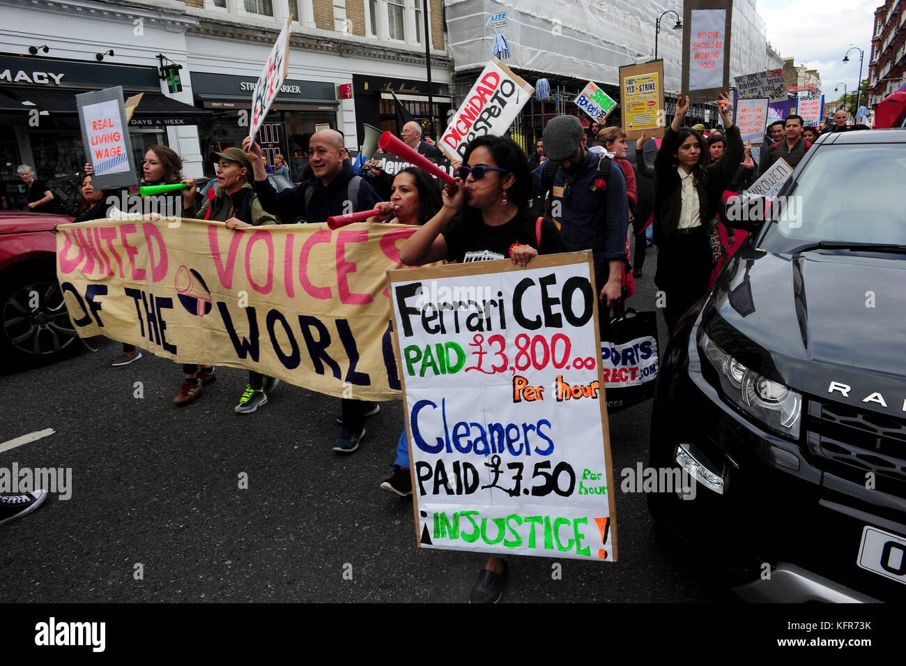 Workers' Rights Protest Featuring: Ferrari Where: South Kensington ...