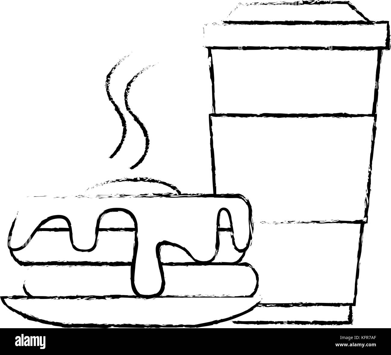 delicious pudding with beverage vector illustration design Stock Vector ...