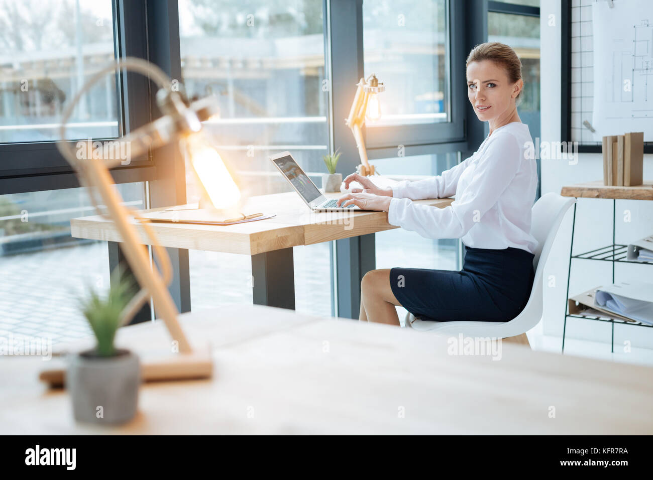 Confident glance of successful manager Stock Photo - Alamy