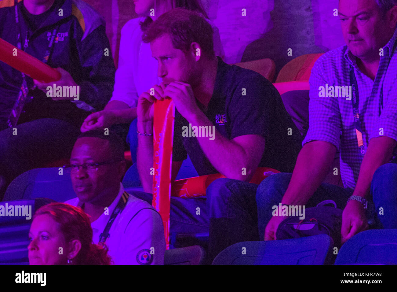 Prince Harry attends Wheel Chair Basket Ball at the Mattamy stadium as ...