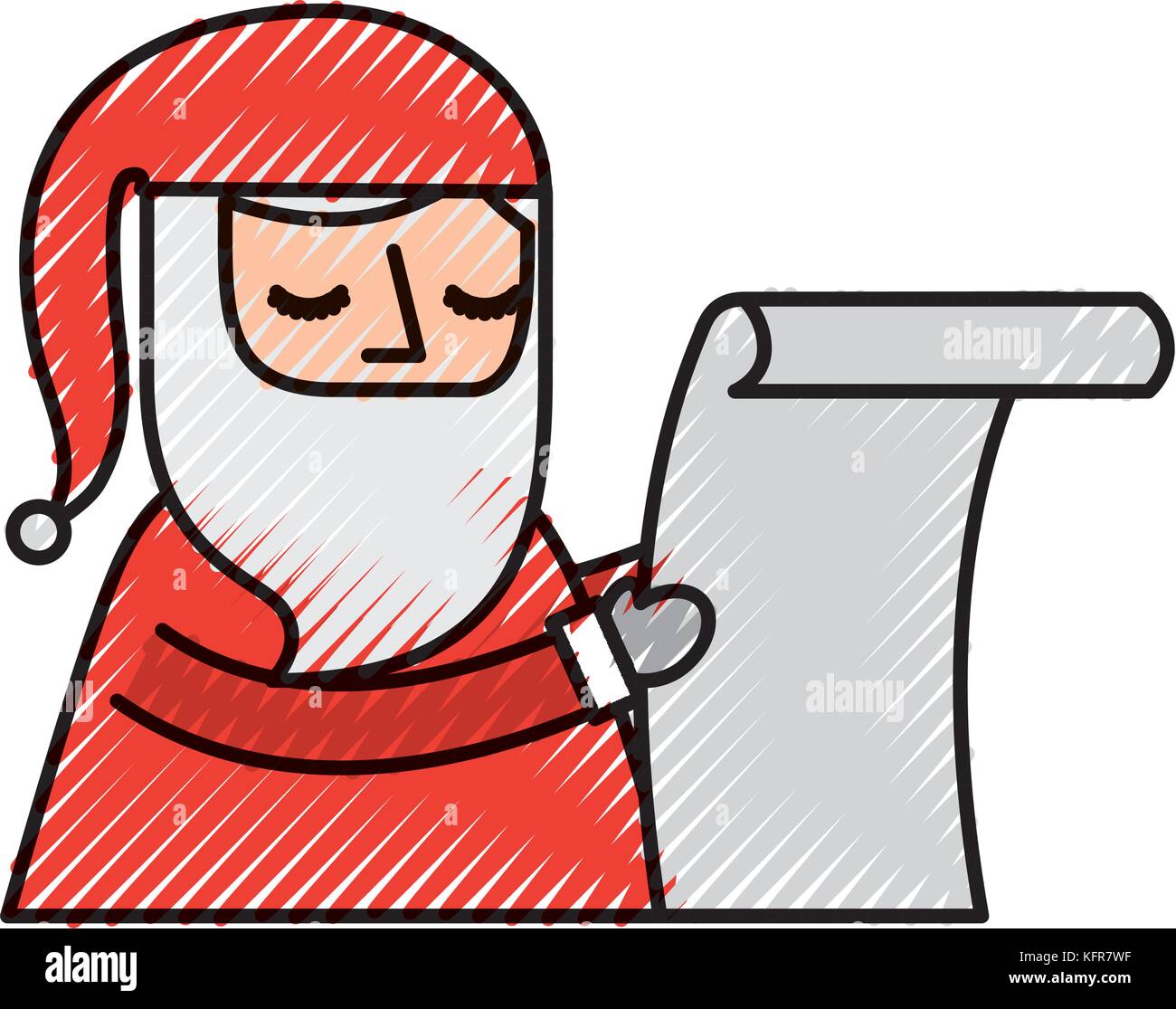 santa claus reading a long list of gifts Stock Vector Image & Art - Alamy