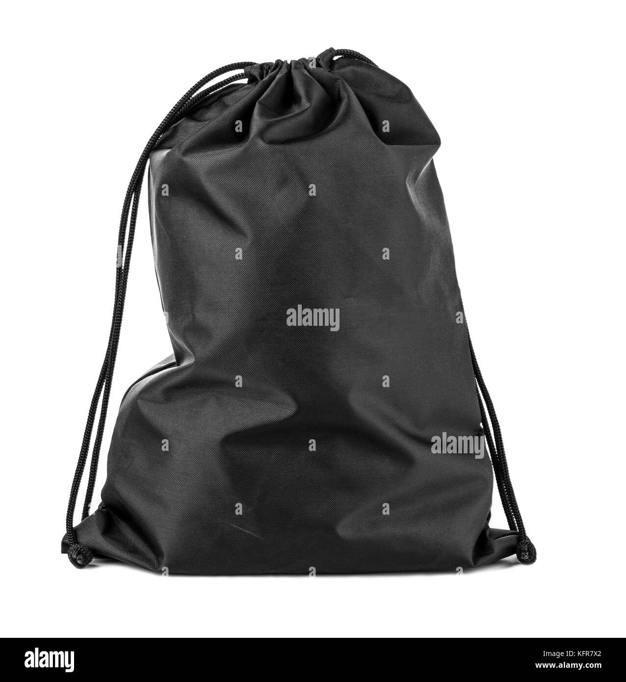 Drawstring pack template classic black isolated on white Stock Photo ...