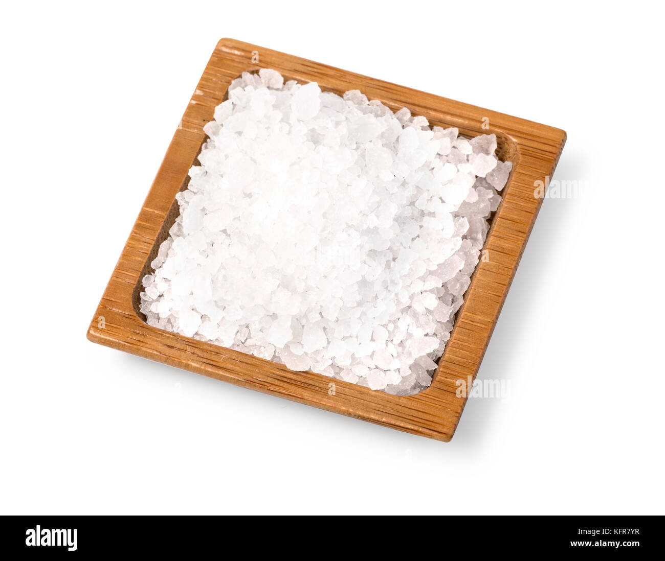 Salt wooden bowl isolated on white with clipping path Stock Photo - Alamy
