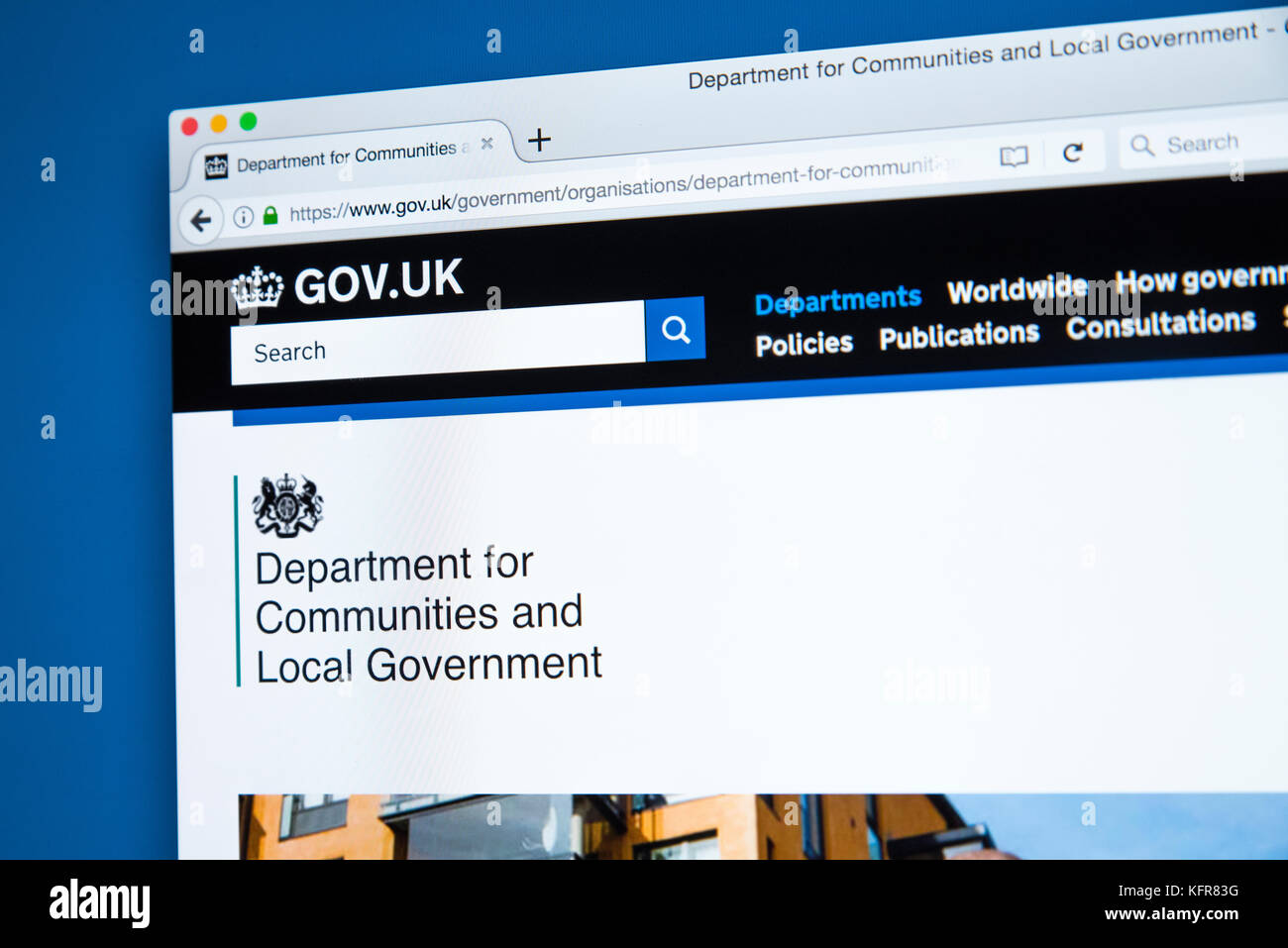 LONDON, UK - OCTOBER 30TH 2017: The homepage of the Department for ...