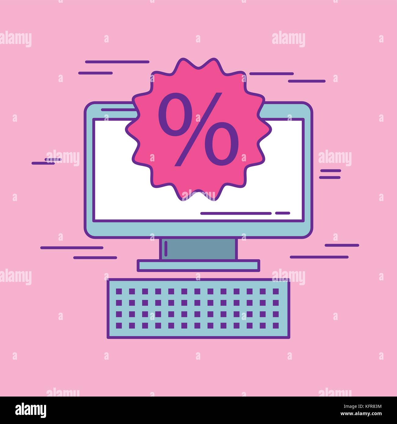 computer online shopping ecommerce discount percent Stock Vector Image ...