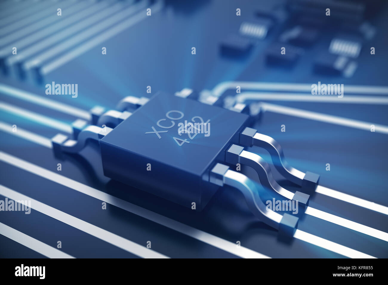 3D rendering Circuit board. Technology background. Central Computer Processors CPU concept ...