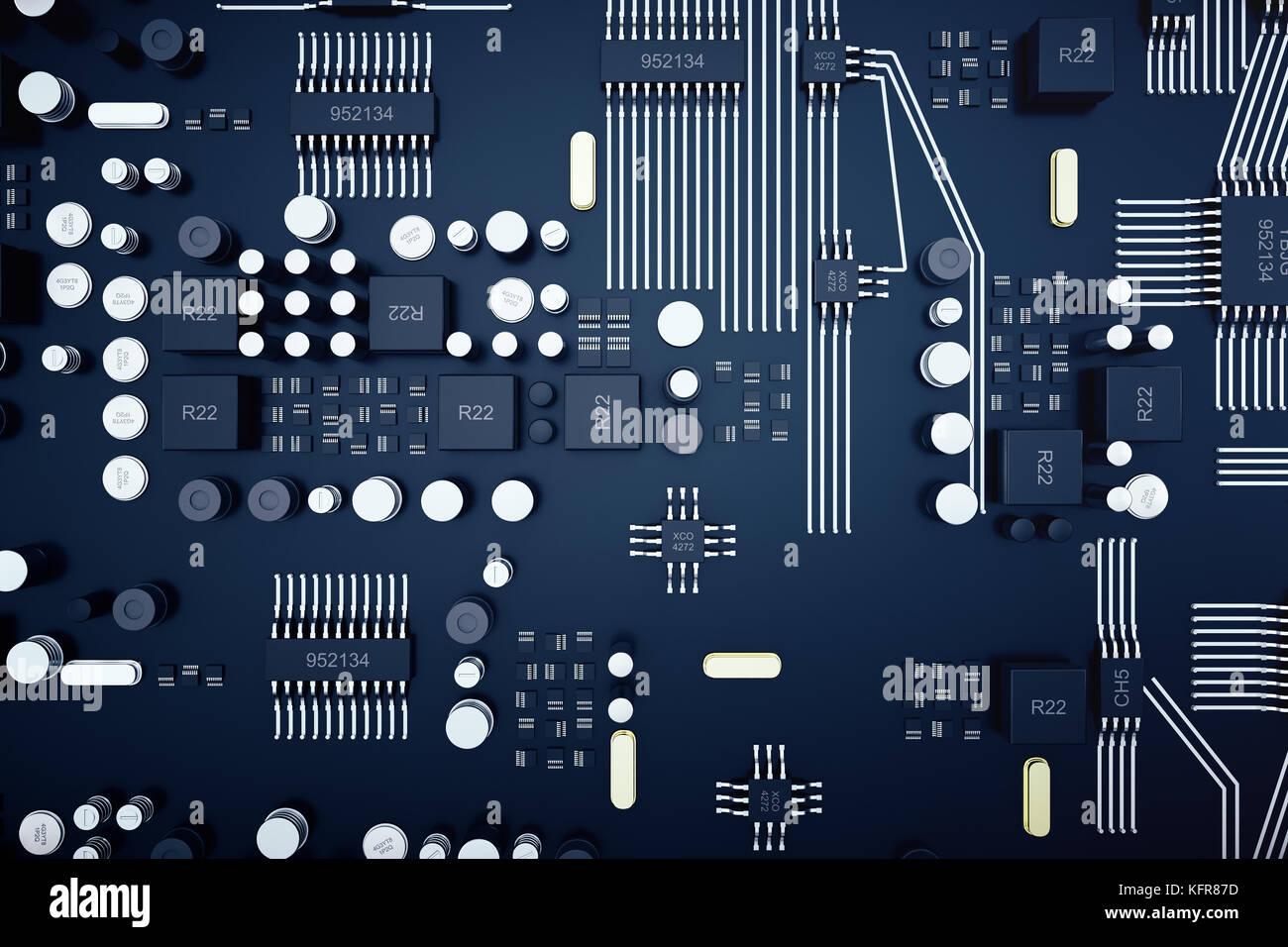 3D rendering Central Computer Processors CPU concept. Electronic ...