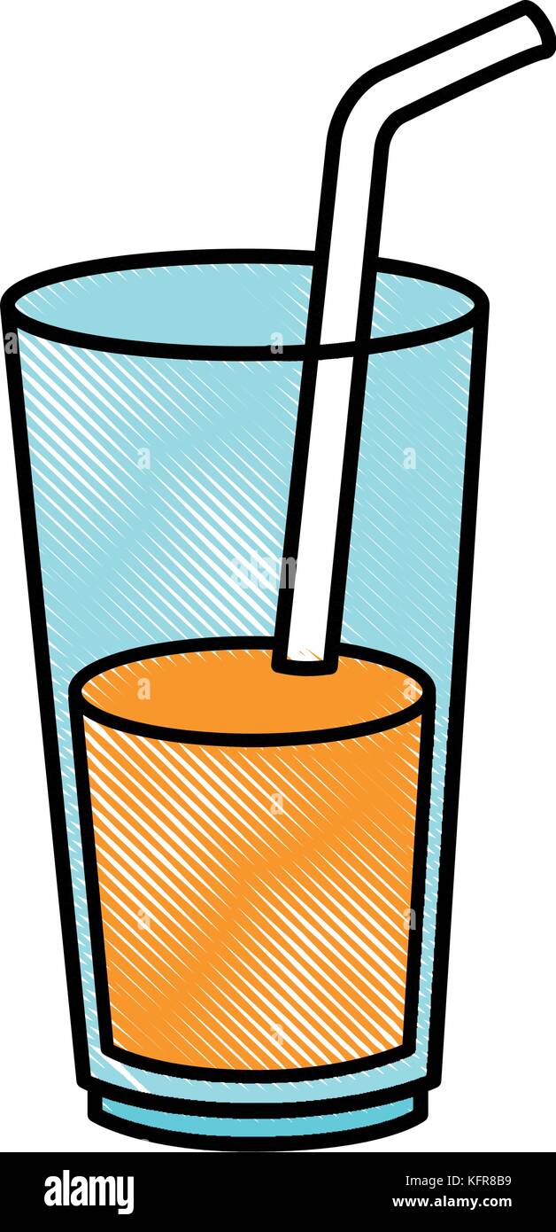 juice in cup glass and straw vector illustration design Stock Vector ...