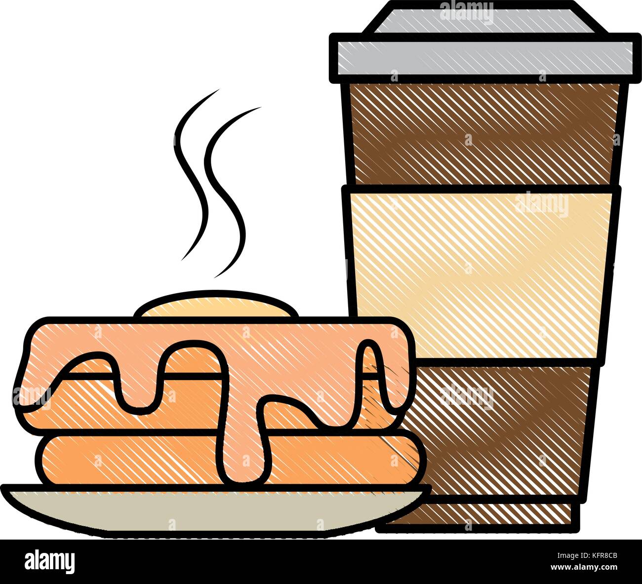 delicious pudding with beverage vector illustration design Stock Vector ...