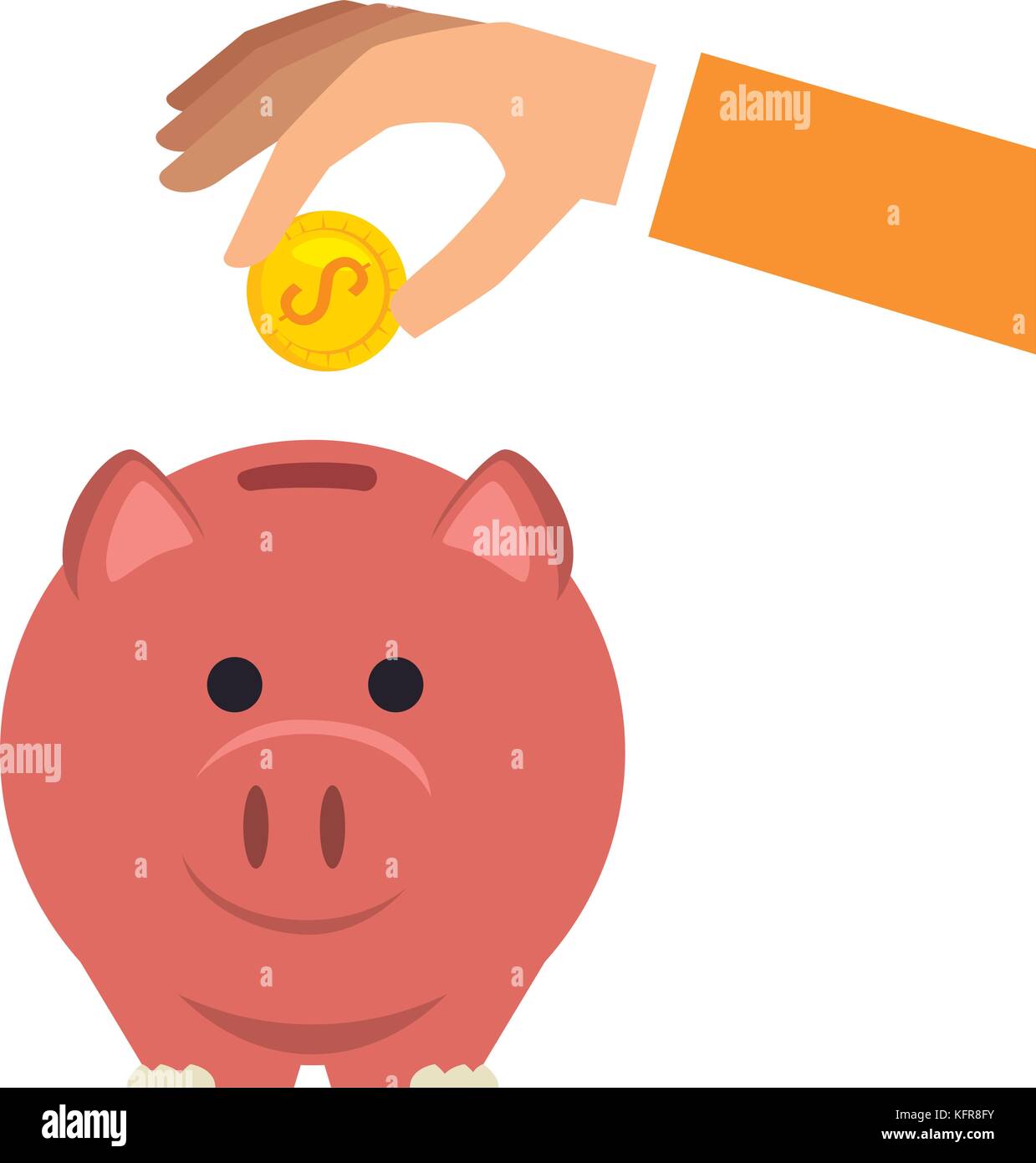 hand with piggy savings vector illustration design Stock Vector Image ...