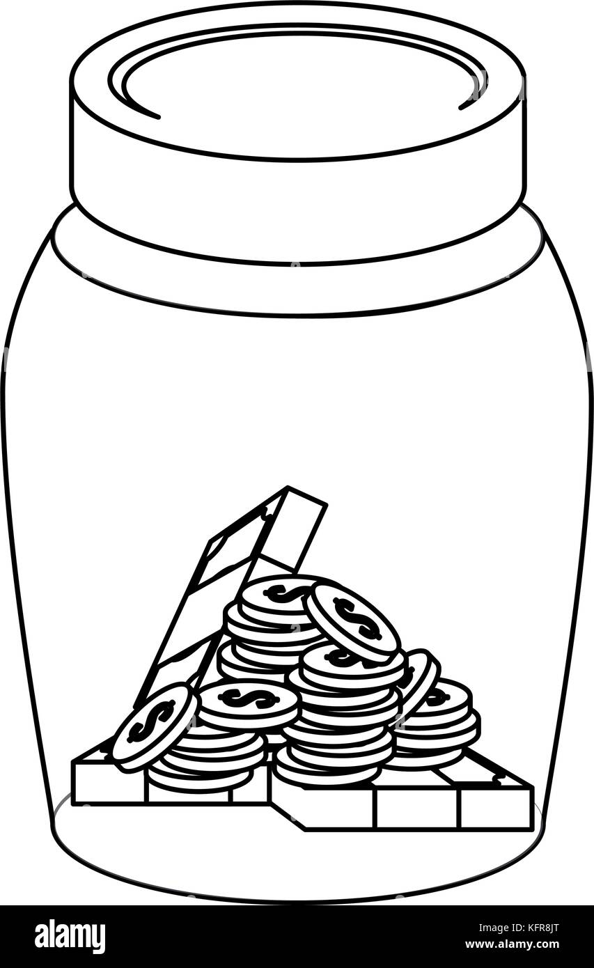 glass jar with money Stock Vector Image & Art - Alamy