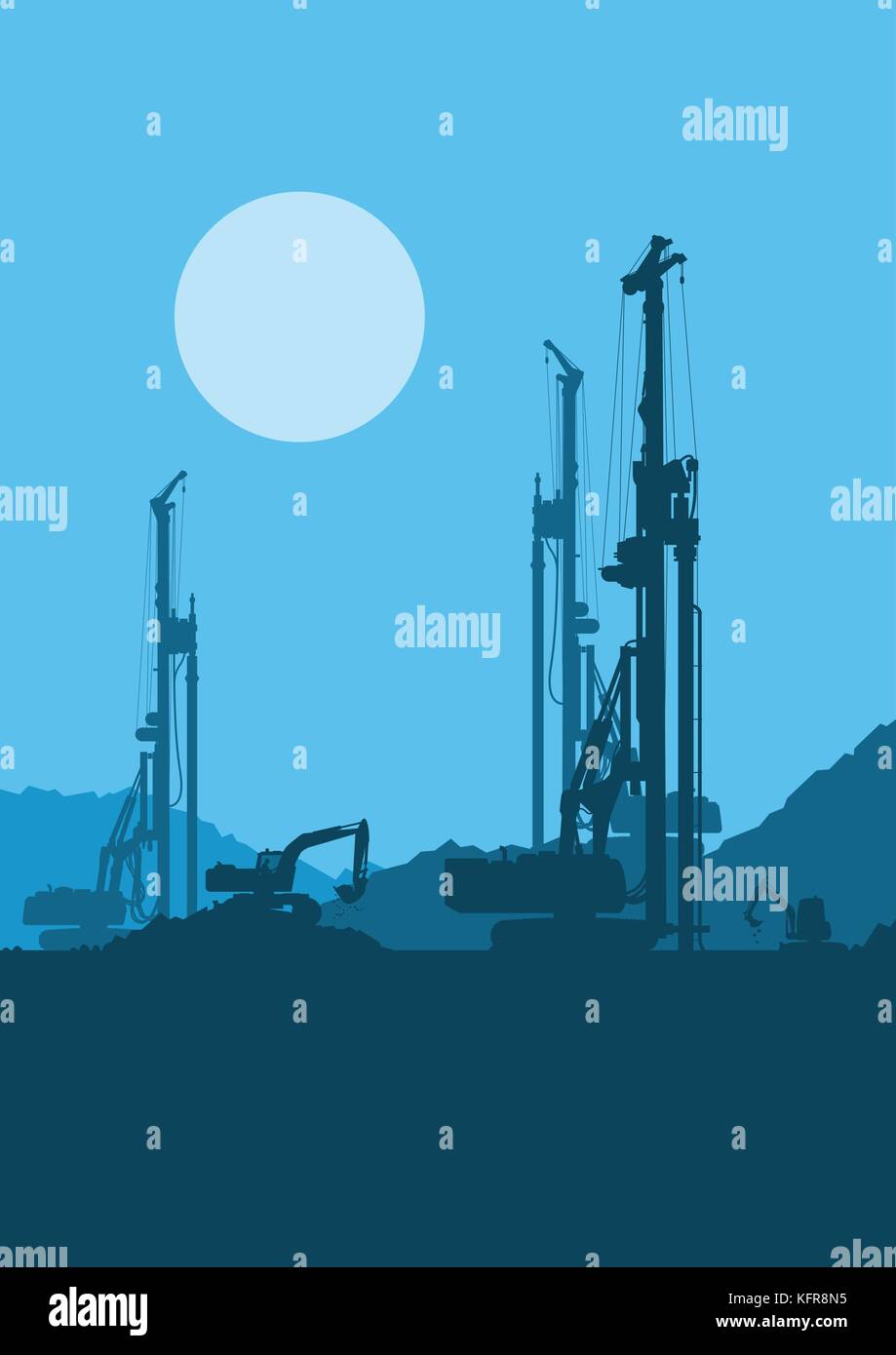 Hydraulic earth hole pile drilling machine, tractors digging at ...