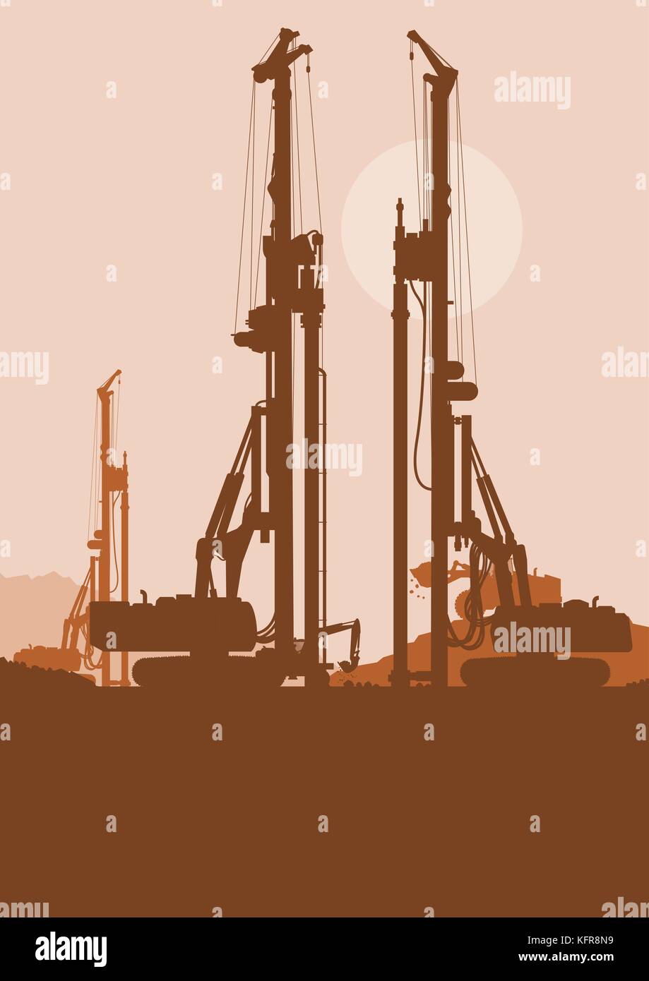 Hydraulic earth hole pile drilling machine, tractors digging at ...