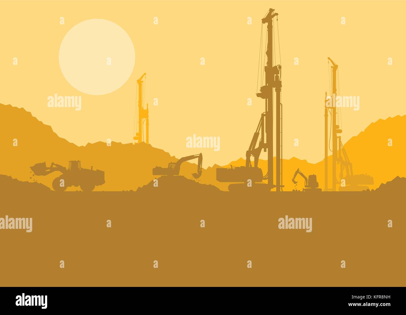 Hydraulic earth hole pile drilling machine, tractors digging at ...