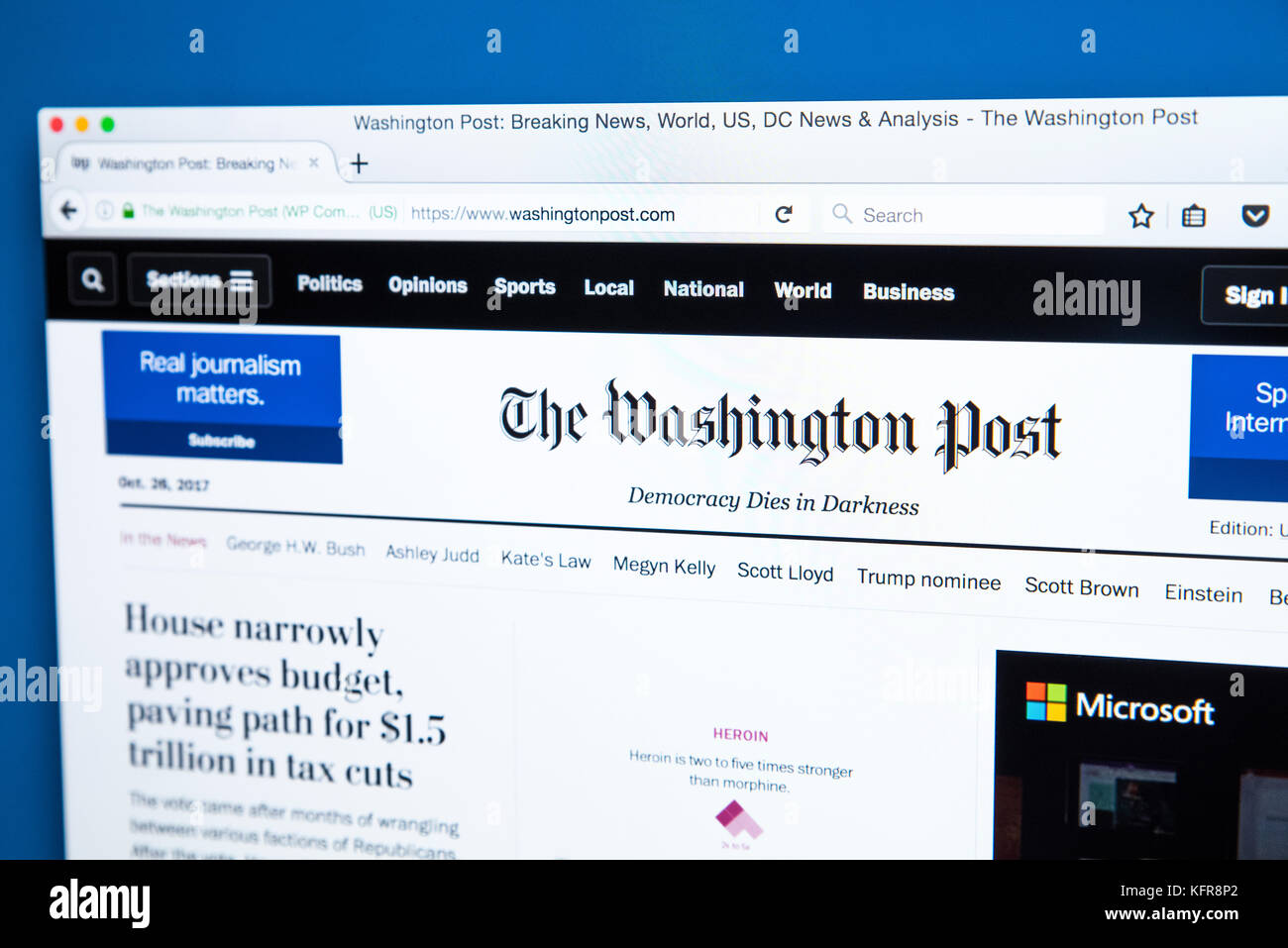 Washington post website screen hi-res stock photography and images - Alamy
