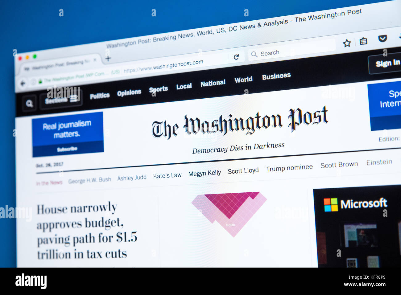 Washington post website screen hi-res stock photography and images - Alamy