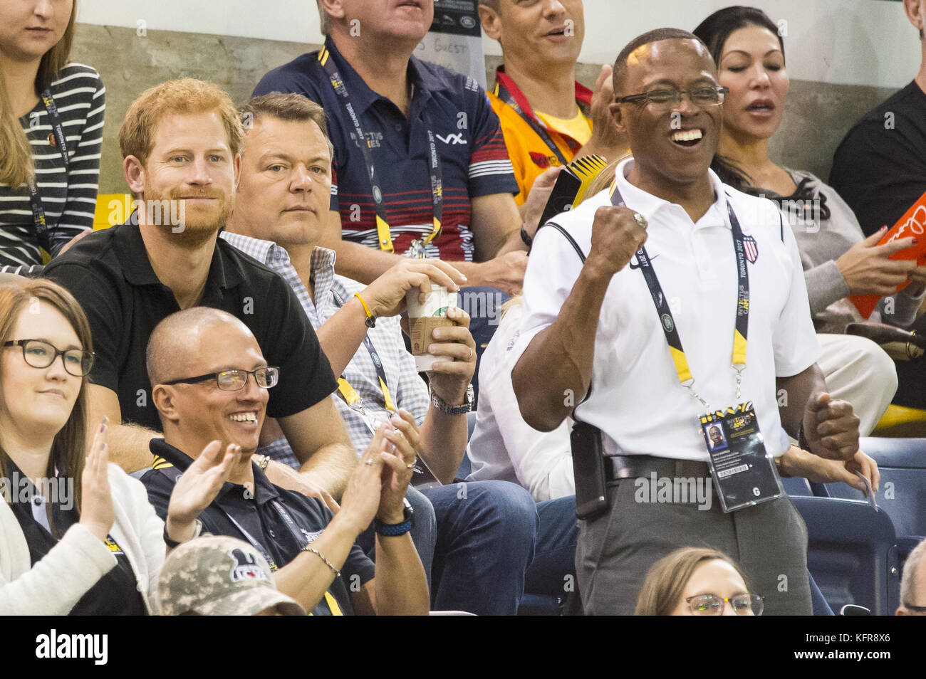 Prince Harry attends Wheel Chair Basket Ball at the Mattamy stadium as ...
