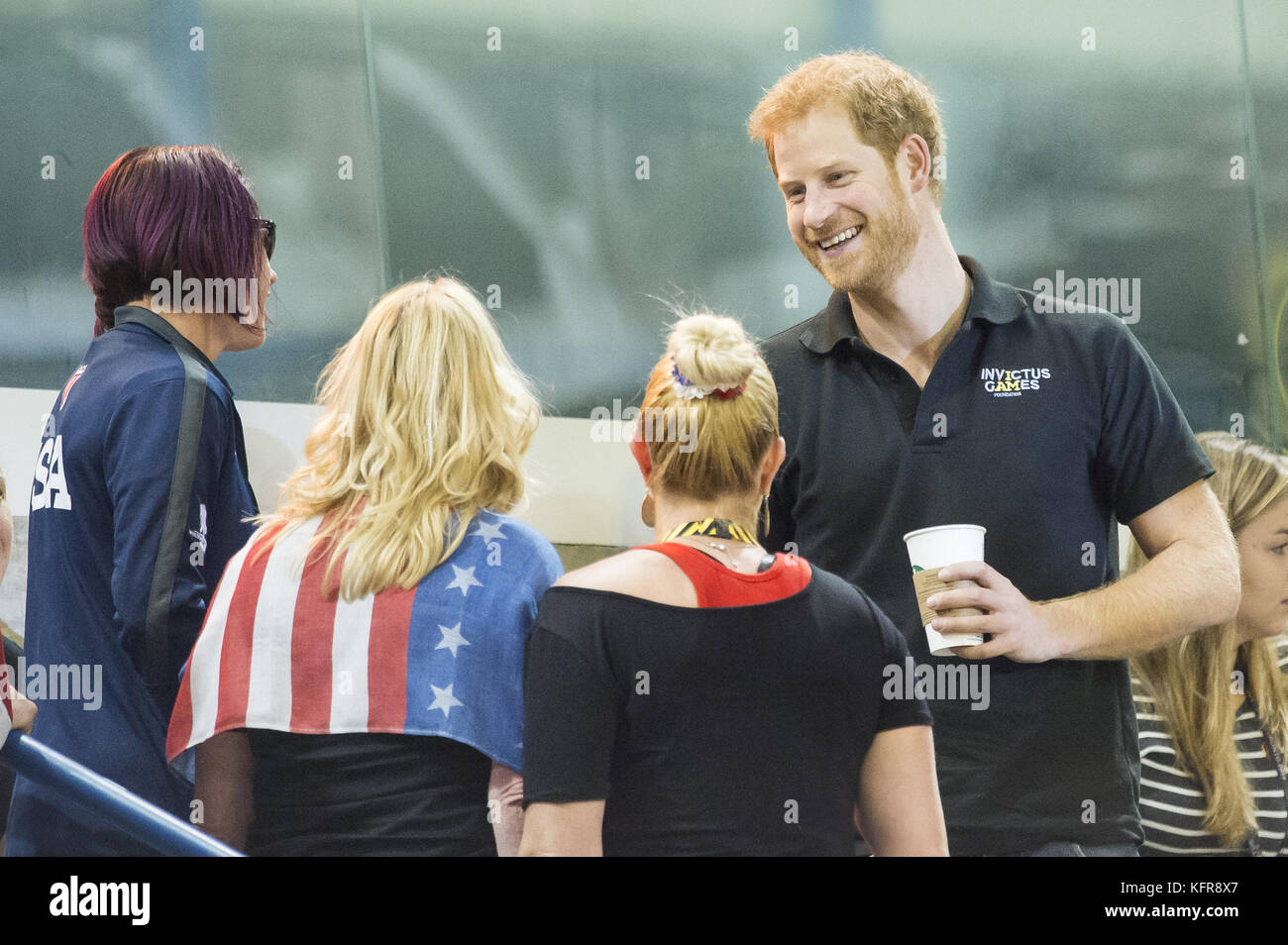 Prince Harry attends Wheel Chair Basket Ball at the Mattamy stadium as ...