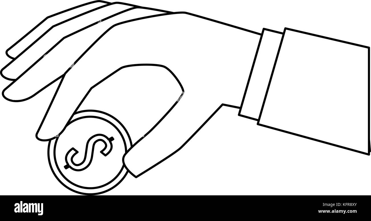 hand with coin icon Stock Vector Image & Art - Alamy