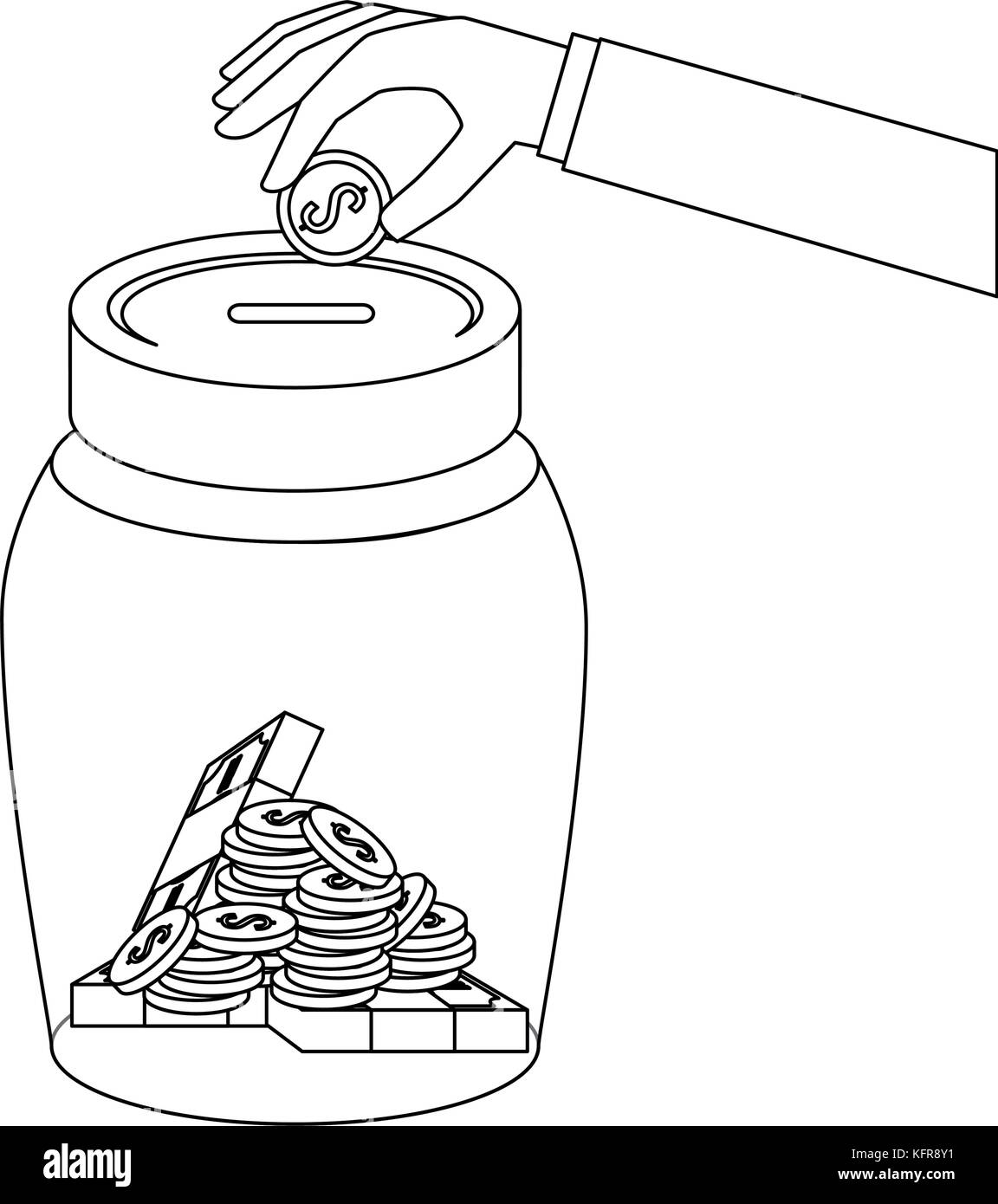 glass jar with money Stock Vector Image & Art - Alamy