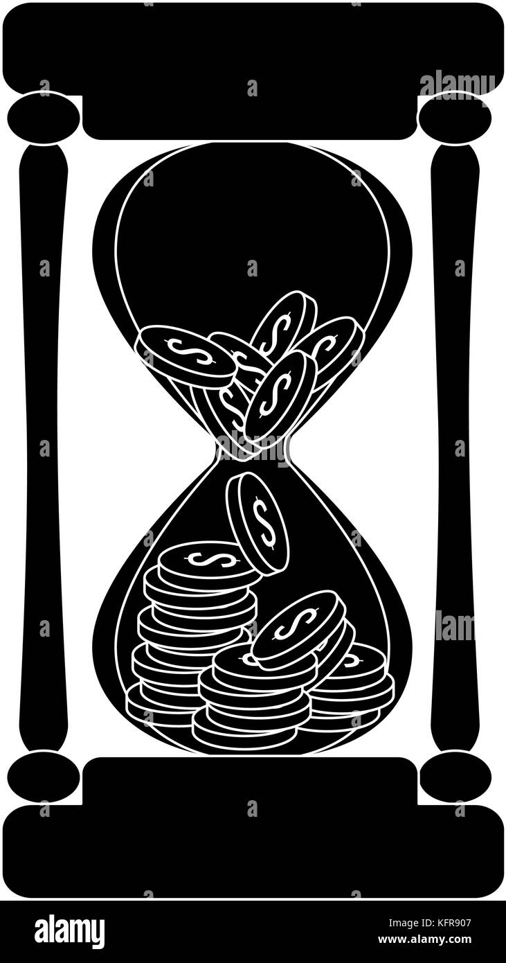 hourglass with coins icon Stock Vector Image & Art - Alamy