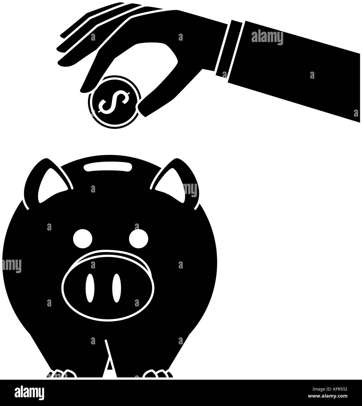 hand with piggy savings Stock Vector Image & Art - Alamy