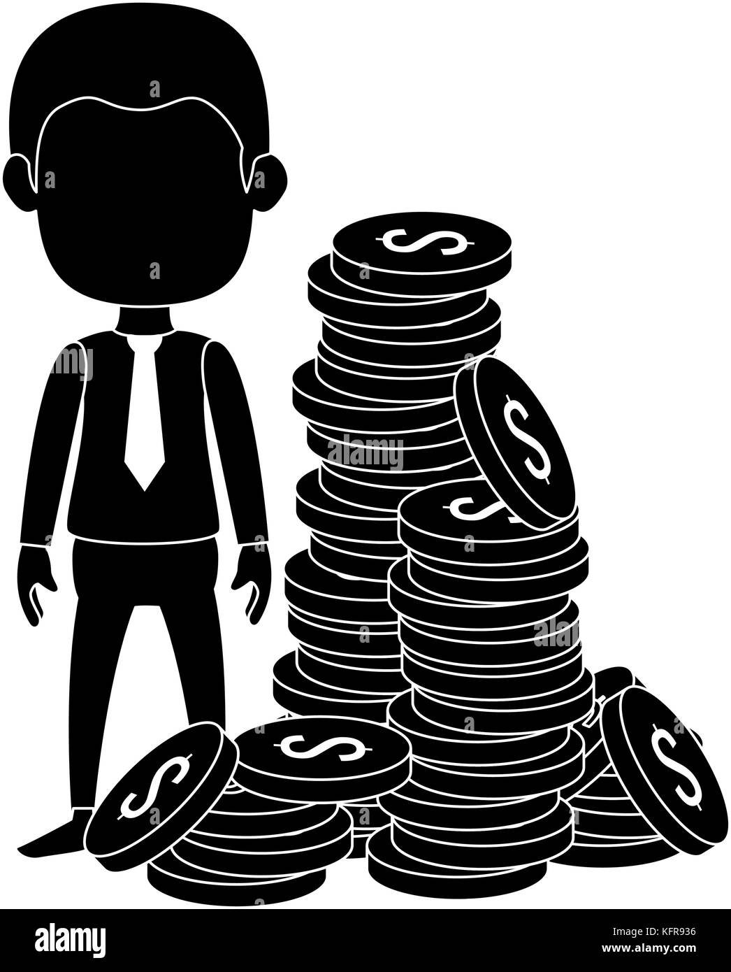 businessman with coins avatar character Stock Vector Image & Art - Alamy
