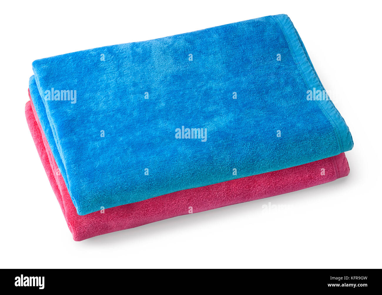 Two cloth towel isolated on white background Stock Photo - Alamy