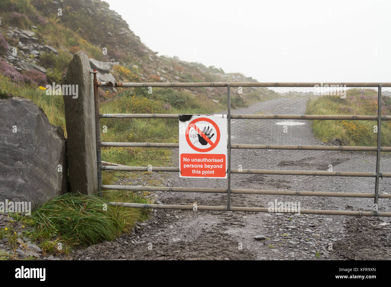 Warning sign in Ireland Stock Photo - Alamy