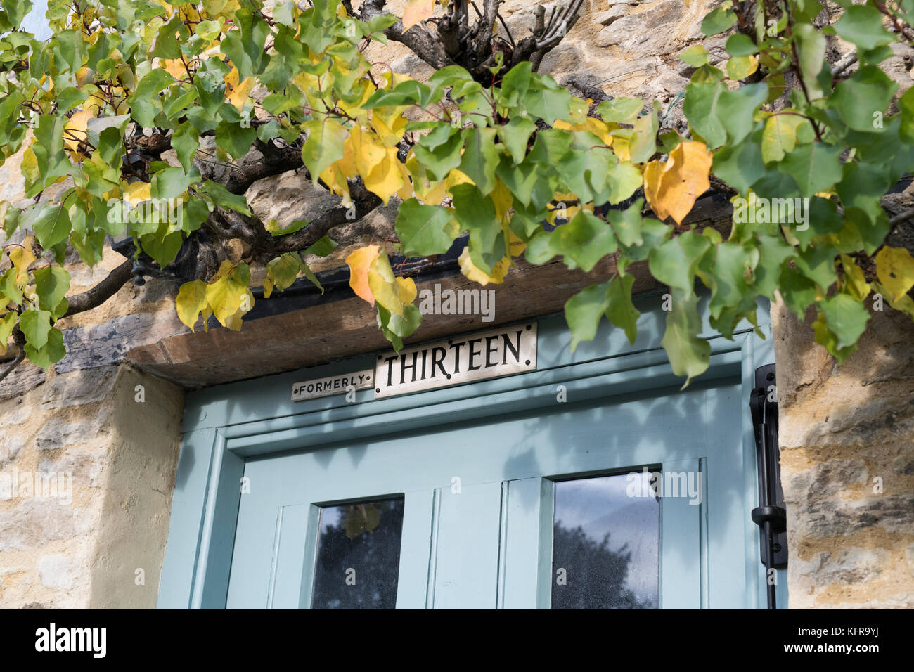 Formerly thirteen cottage door sign hi-res stock photography and images ...